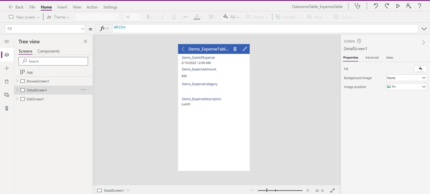 Create Dataverse Expense Details Table And Build Simple Powerapp Using That Table